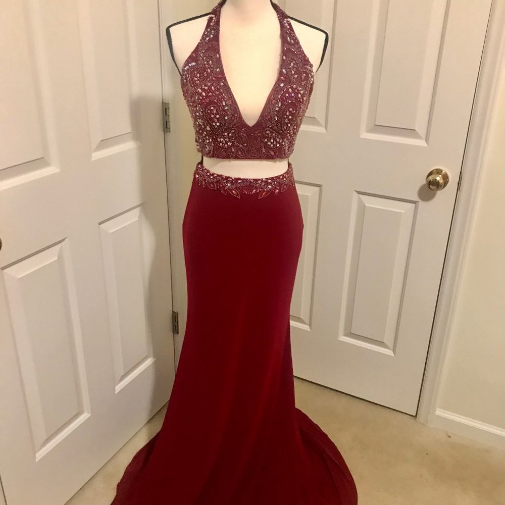 Two-Piece Beaded Prom Dress - Gem